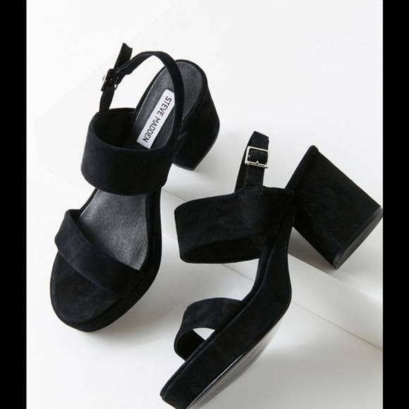 Steve Madden | Shoes | Steve Madden Double Strap Block Heel Size 9 ...